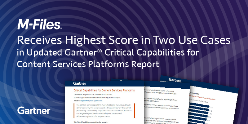 M-Files Receives Highest Score in Two Use Cases in Updated Gartner ...