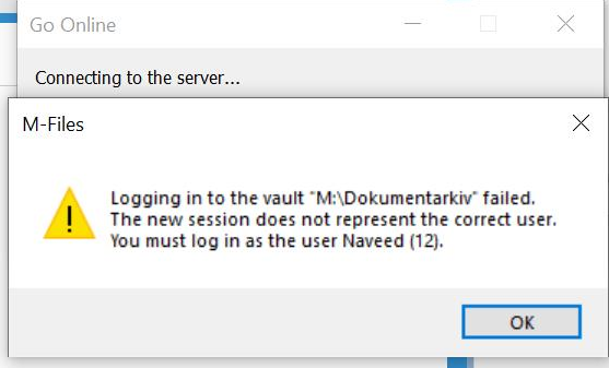 Error When Logging In The New Session Does Not Represent The Correct