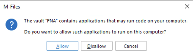 Warning Message At First Login Clients Forums M Files Community